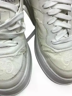 Gucci Gg Embossed Leather Sneakers - White