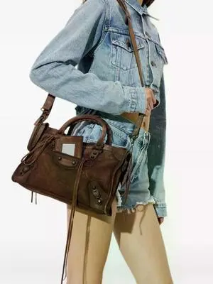 Balenciaga Medium Leather Tote Bag - Brown