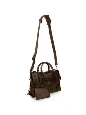 Balenciaga Medium Leather Tote Bag - Brown