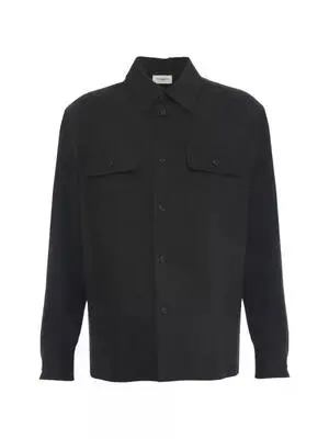 PAOLO PECORA Button-flap Pocket Shirt - Black