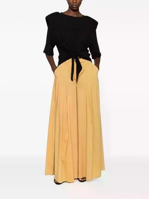 JIJIL Pleated Palazzo Pants - Yellow