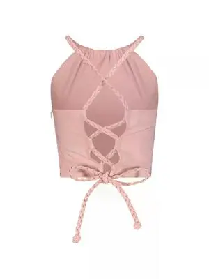 Red Valentino Braided Lace-up Cropped Top