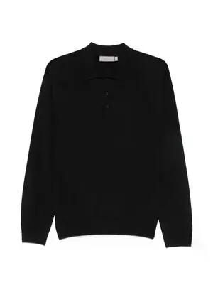 Canali Long-sleeve Polo Shirt - Black
