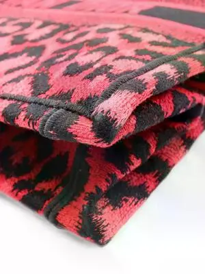 Dior Medium Book Leopard-print Tote Bag - Red
