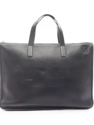 Loewe Anagram Leather Briefcase - Black