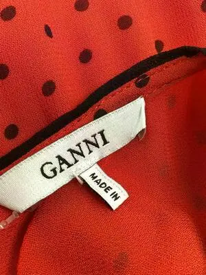 GANNI Polka Dot Print Ruffled Mini Dress