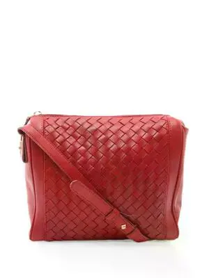 Bottega Veneta 2000s Intrecciato Shoulder Bag - Red