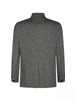 LARDINI Herringbone-pattern Wool-blend Jacket