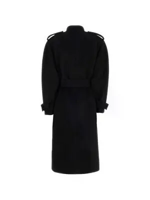 Chloé Belted Double-breasted Coat - Black