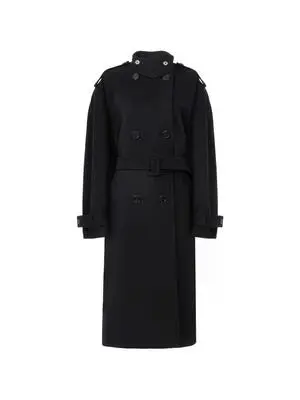Chloé Belted Double-breasted Coat - Black