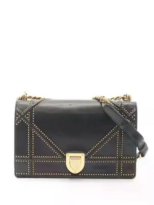 Dior 2000s Diorama Studded Shoulder Bag - Black