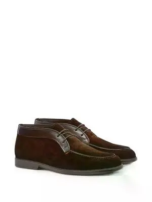 Santoni Suede-leather Panels Ankle Boots