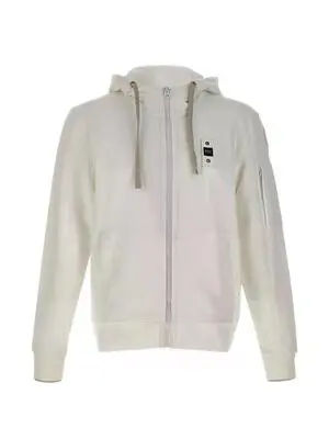BLAUER. Zip-up Drawstring Hoodie - Neutrals