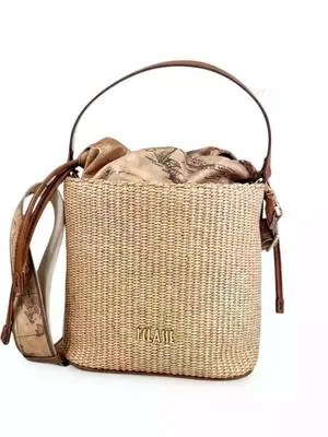 ALVIERO MARTINI 1° CLASSE Geo Map Bucket Bag - Neutrals
