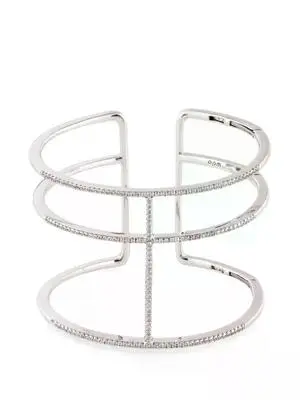 APM MONACO Crystal-embellished Multi-band Cuff Bracelet - Silver