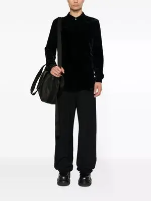 Rick Owens Velvet Webbing-detail Shirt - Black