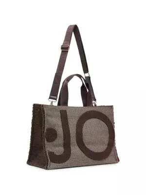 Liu Jo Large Check Fabric Tote Bag - Brown
