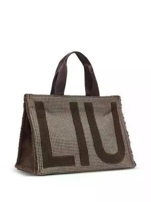 Liu Jo Large Check Fabric Tote Bag