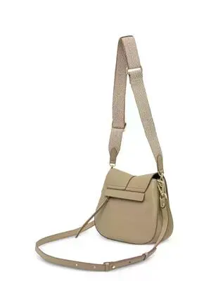 GIANNI CHIARINI Medium Helena Round Grained Cross Body Bag - Neutrals