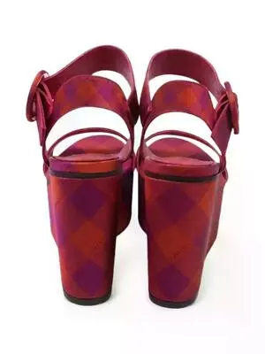 JIMMY CHOO Check Wedge Sandals