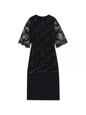 Valentino Garavani Embellished Floral-lace Midi Dress - Black