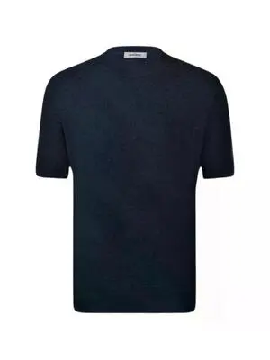 GRAN SASSO Short-sleeve Silk Sweater - Blue