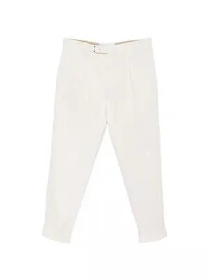 BERWICH Pleated Cotton Trousers With Belt Loops And Welt Pockets - Neutrals