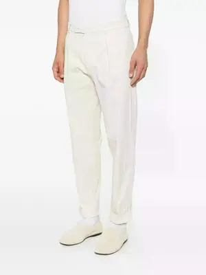 BERWICH Pleated Cotton Trousers With Belt Loops And Welt Pockets