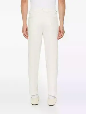 BERWICH Pleated Cotton Trousers With Belt Loops And Welt Pockets