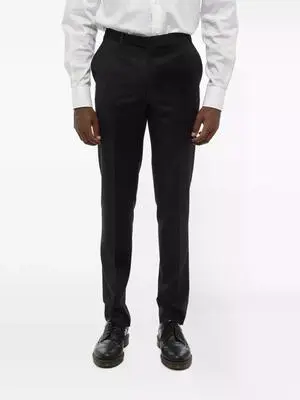 Corneliani Pressed-crease Welt-pocket Tailored Trousers - Black
