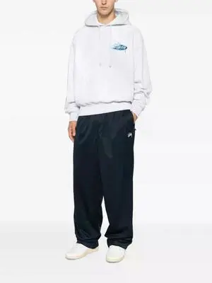 StÜssy Logo-embroidered Mesh Track Pants - Blue