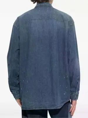 MAISON MARGIELA Paint-splatter Western-yoke Denim Shirt