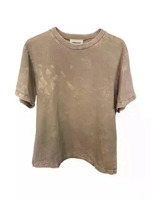 ATOMO FACTORY Acid-wash Jersey T-shirt - Brown