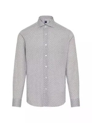 Fedeli Geometric-print Long-sleeve Shirt