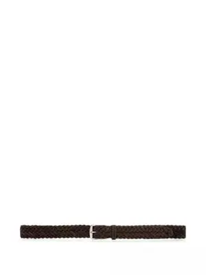 Officine Creative Oc Strip 055 Braided Suede Belt - Brown
