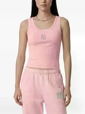 Sporty & Rich Yankees Krystal Cropped Tank Top - Pink