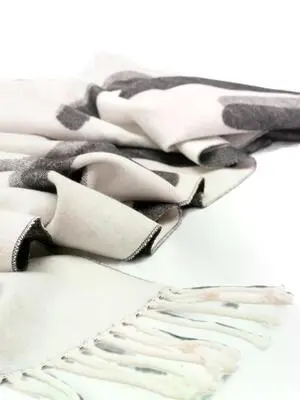 TWINSET Logo-intarsia Fringed Scarf - Black