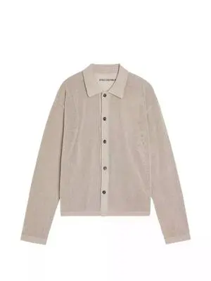 MKI MIYUKI ZOKU Mesh-knit Polo Cardigan - Neutrals