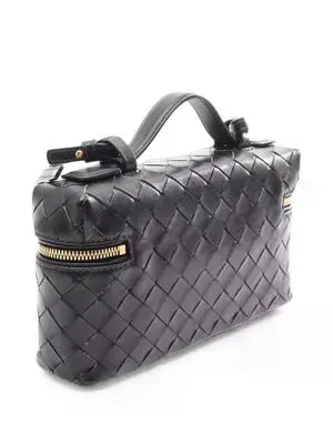 Bottega Veneta 2010s Bang Bang Intrecciato-leather Vanity Bag - Black