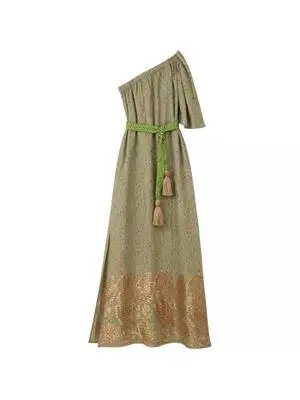 NEMA One-shoulder Butterfly-print Maxi Dress - Green