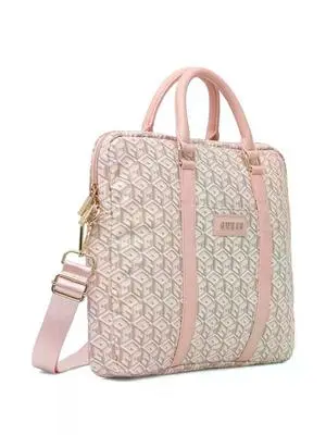 Guess Geometric Pattern Logo Plaque Laptop Bag