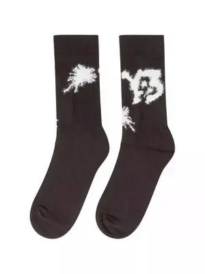 Y3 Logo-detail Socks - Black