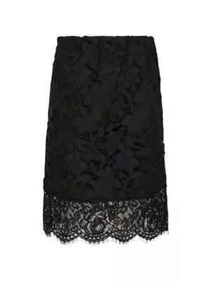 N°21 Floral Lace Pencil Skirt - Black