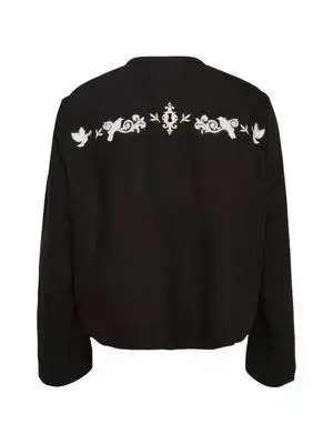 RENLI SU Embroidered Crew-neck Jacket - Black