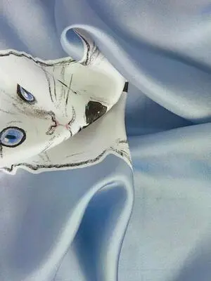 Karl Lagerfeld Ikon Choupette Print Silk Scarf
