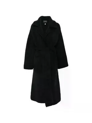 Alanui Ribbed Knit Belted Coat - Black
