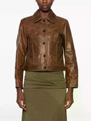 NILI LOTAN Susannah Leather Flap-pocket Jacket