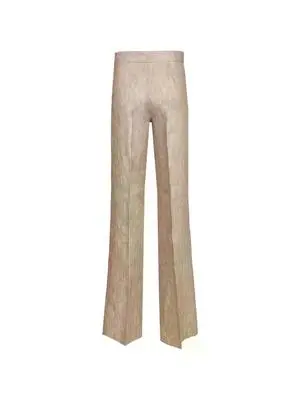 Max Mara Chevron-pattern Linen Trousers