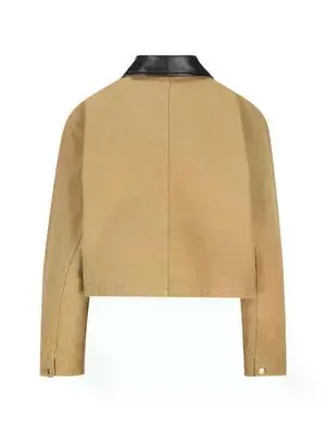 Balenciaga Leather-collar Cropped Jacket