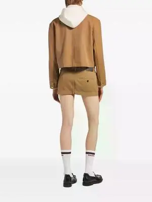 Balenciaga Leather-collar Cropped Jacket - Neutrals